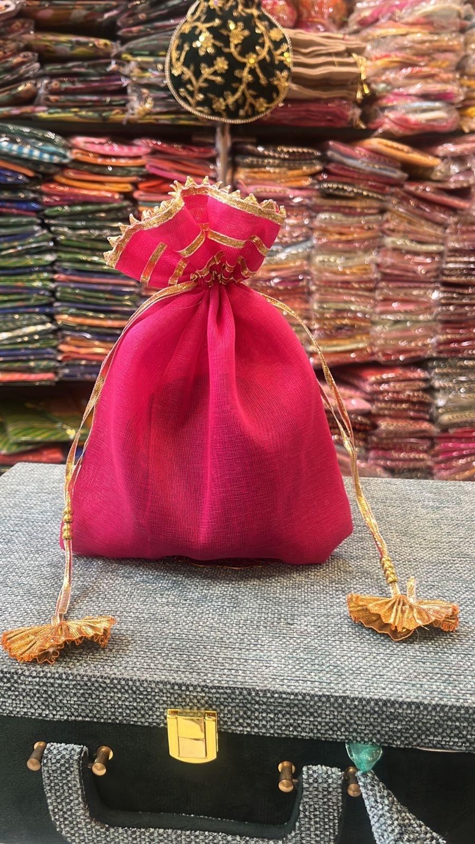 Embroidered Velvet Potli Bag | Pearl Handle, Wedding Favor Purse - Etsy