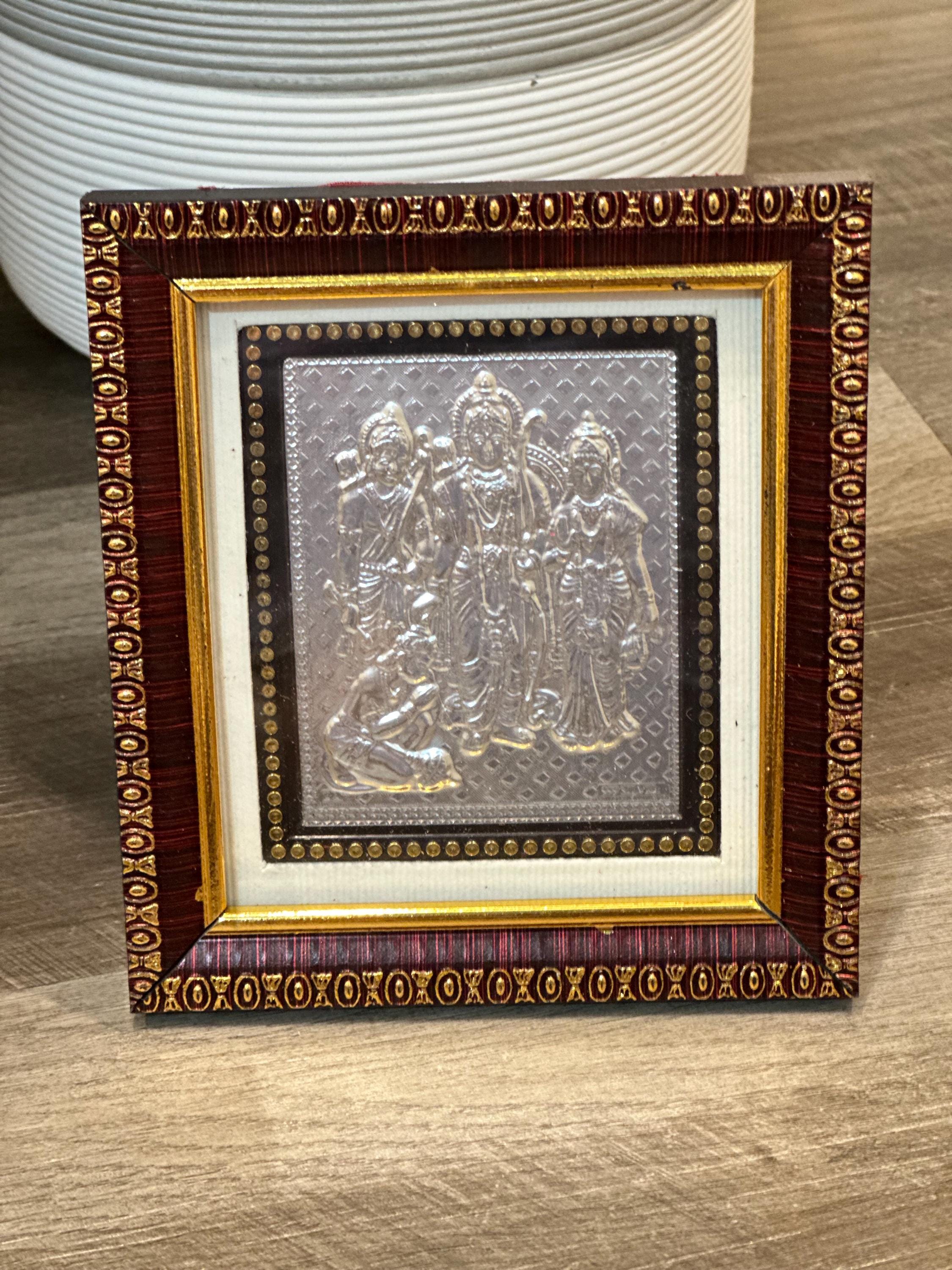 999 Pure Silver Ganesh Photo Frame, Indian God Silver Frame, Ornate ...