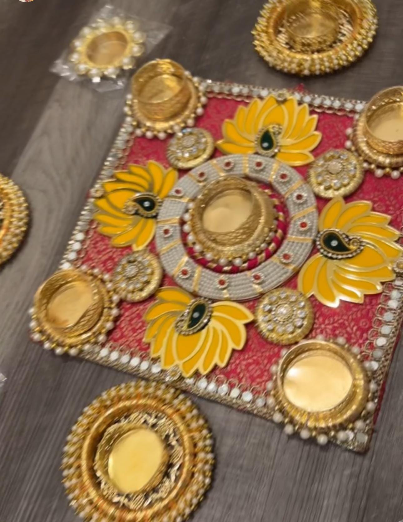 Heavy Rangoli Set Tea Light Holder Set|decorative Rangoli Dipak ,home ...
