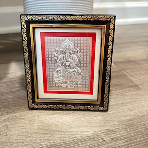 999 Pure Silver Ganesh Photo Frame, Indian God Silver Frame, Ornate ...
