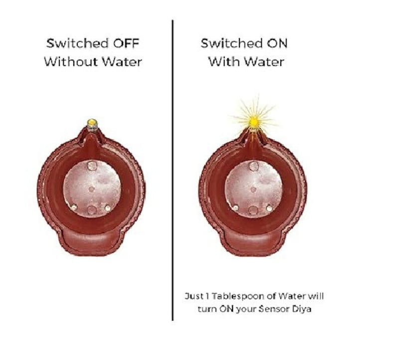 Diwali Battery Diya, LED Light Electronic Water Sensor Diya for Home ...