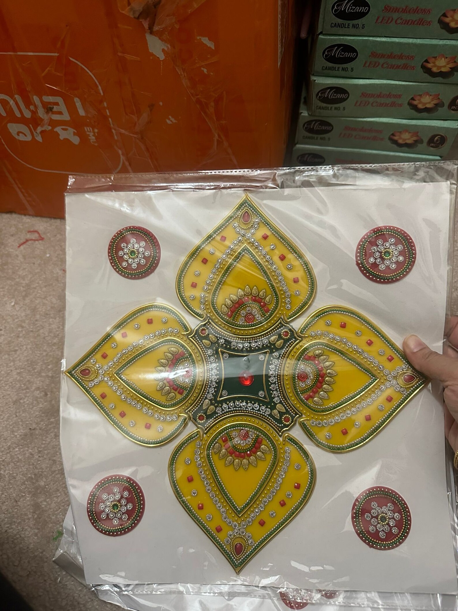 Acrylic 7-piece Dual Tone Rangoli, Reusable Rangoli Set Rangoli ...