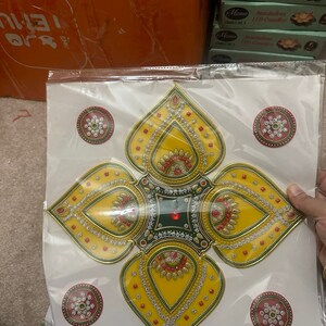 Acrylic 7-piece Dual Tone Rangoli, Reusable Rangoli Set Rangoli ...