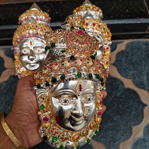 Stone Decorated Varalakshmi Face Idol for Pooja - Etsy