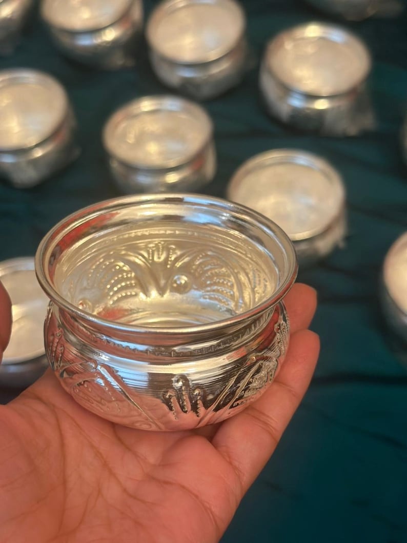 German Silver Bowls for Pooja / Prasadam Bowls With Elephant Legs: Gift ...