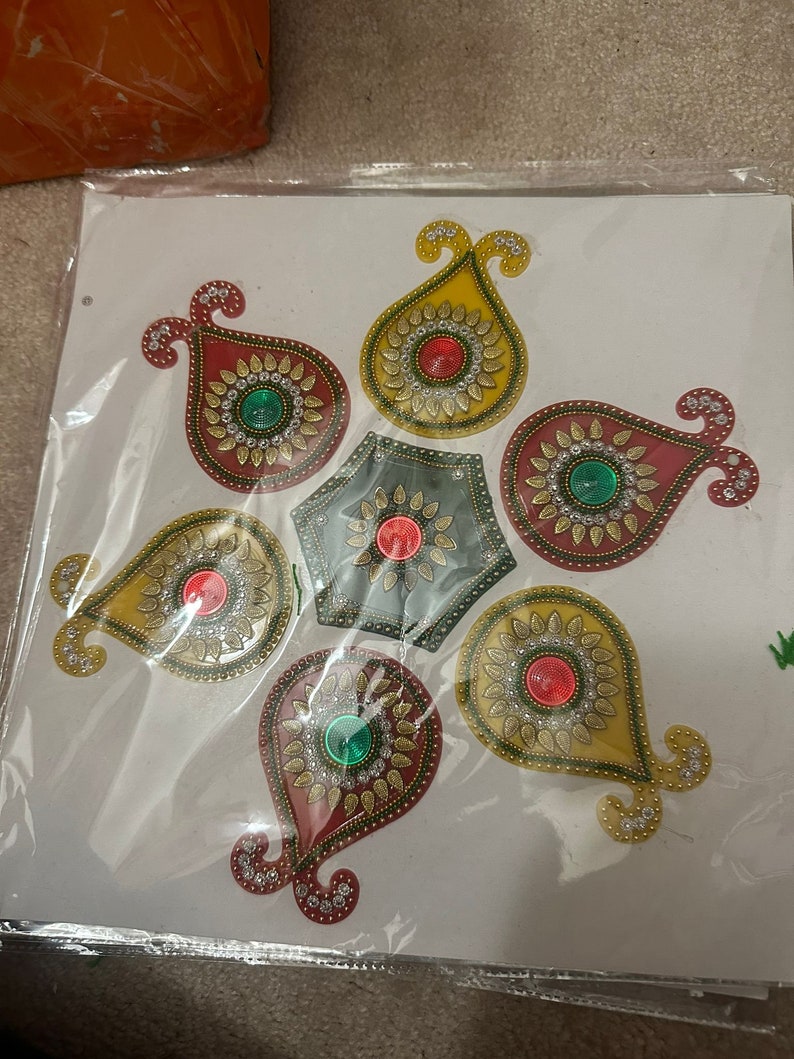 Acrylic 7-piece Dual Tone Rangoli Reusable Rangoli Set - Etsy