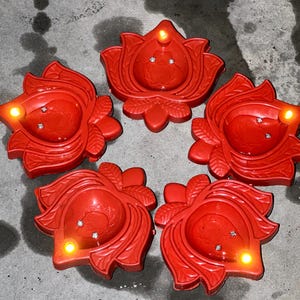 Diwali Battery Diya, LED Light Electronic Water Sensor Diya for Home ...