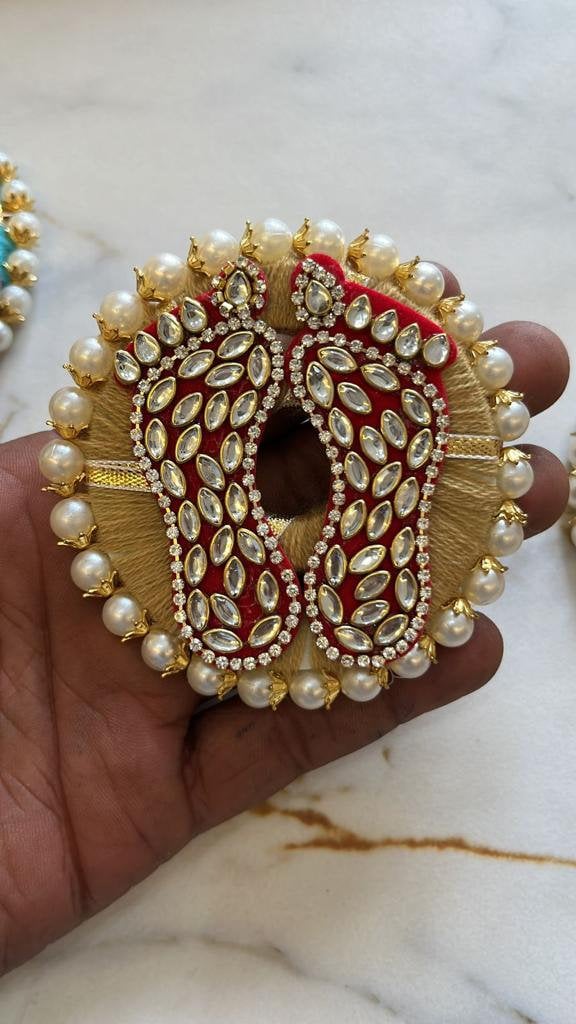 Kundan Laxmi Feet, Diwali Decor, Laxmi Pagh, Laxmi Charan, Pooja Favor ...