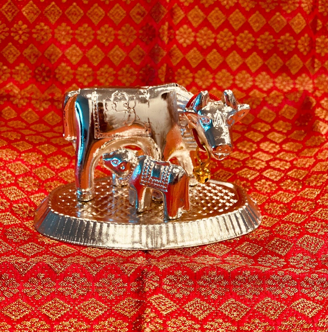 German Silver Cow With Khamadhenu for Varalaxmi Pooja , House Warming ...