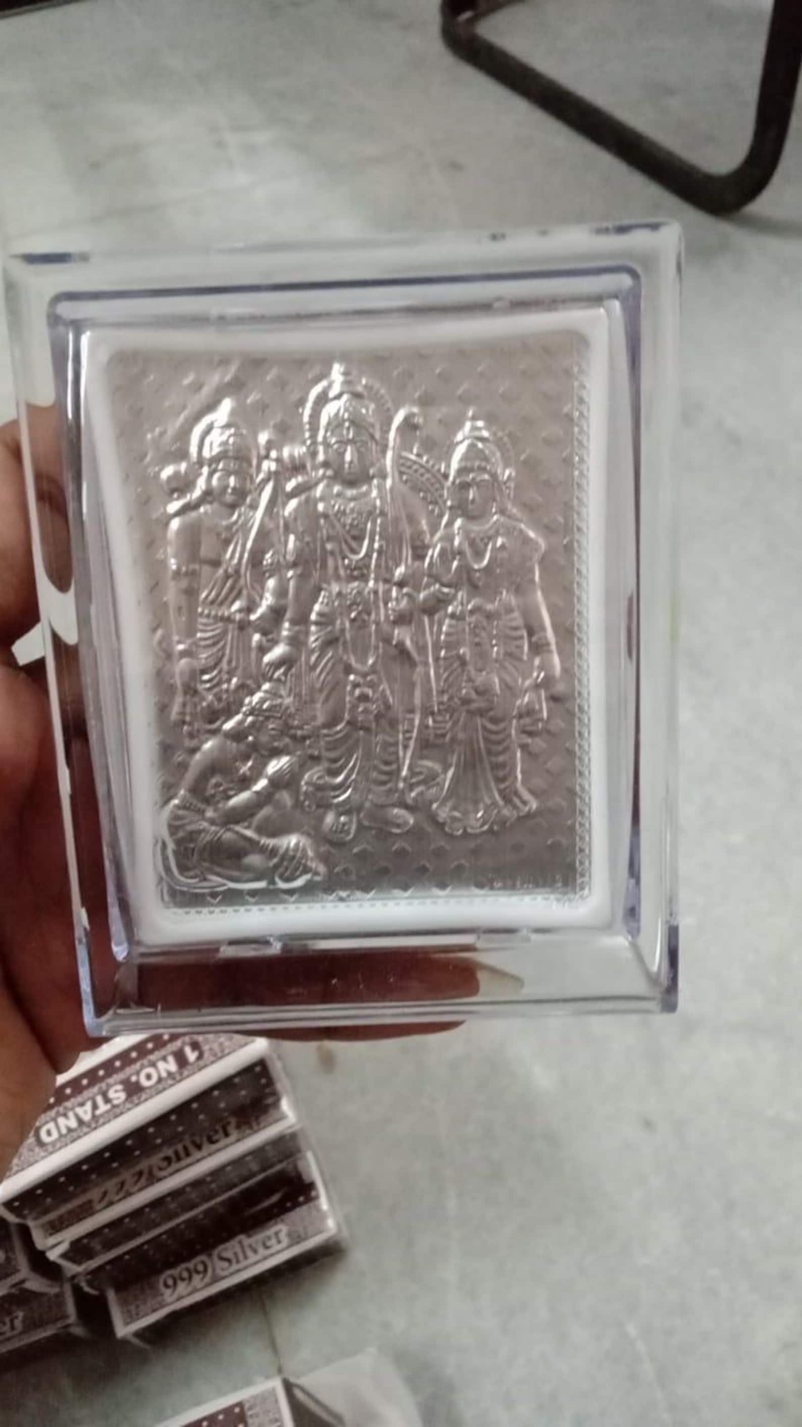 999 Pure Silver Ganesh Photo Frame, Indian God Silver Frame, Ornate ...