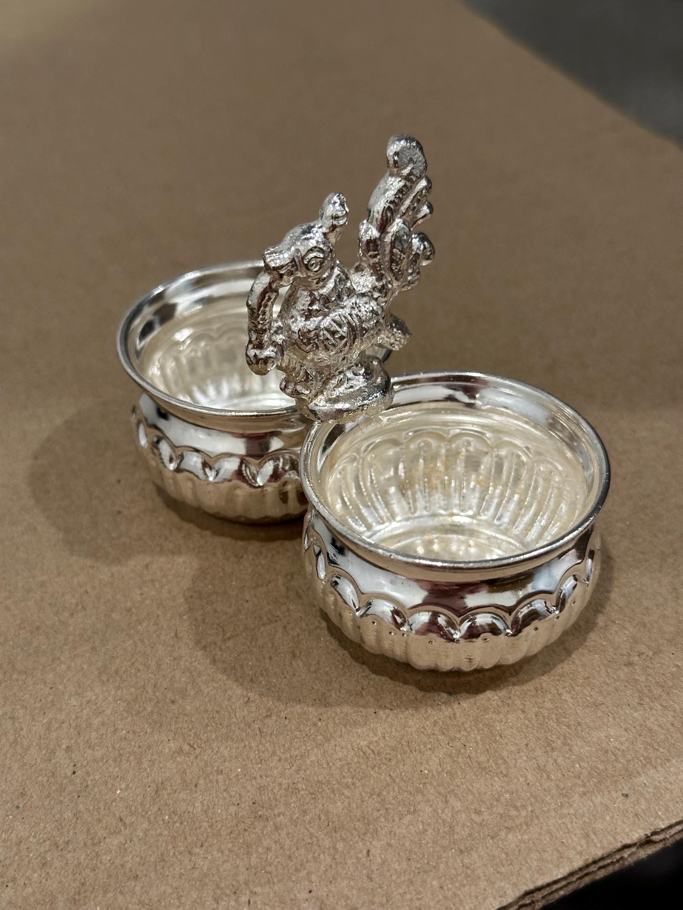 German Silver Bowls for Pooja / Prasadam Bowls With Elephant Legs: Gift ...