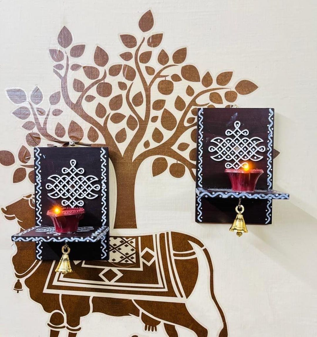 MDF Diya Stand And,handicrafted for Sankranthi Set/bommala Koluvu/golu ...