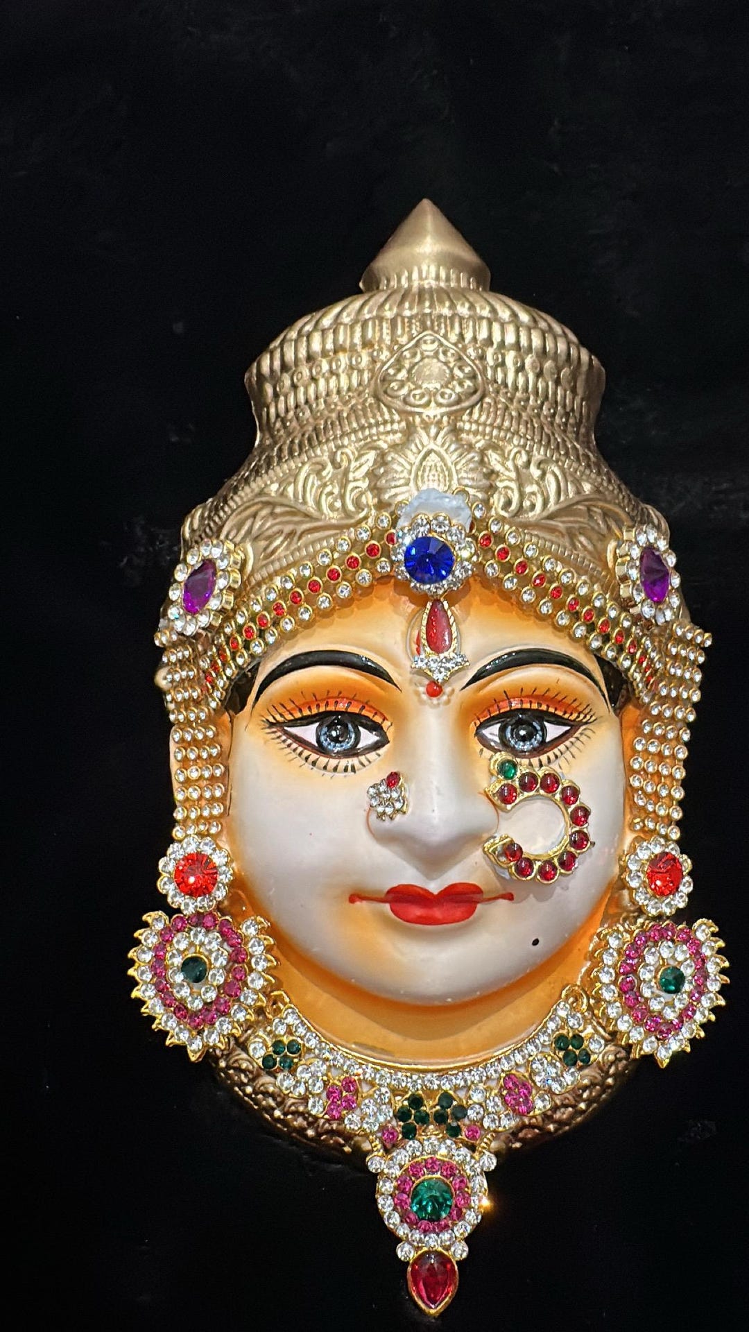 Stone Decorated Varalakshmi Face Idol for Pooja - Etsy