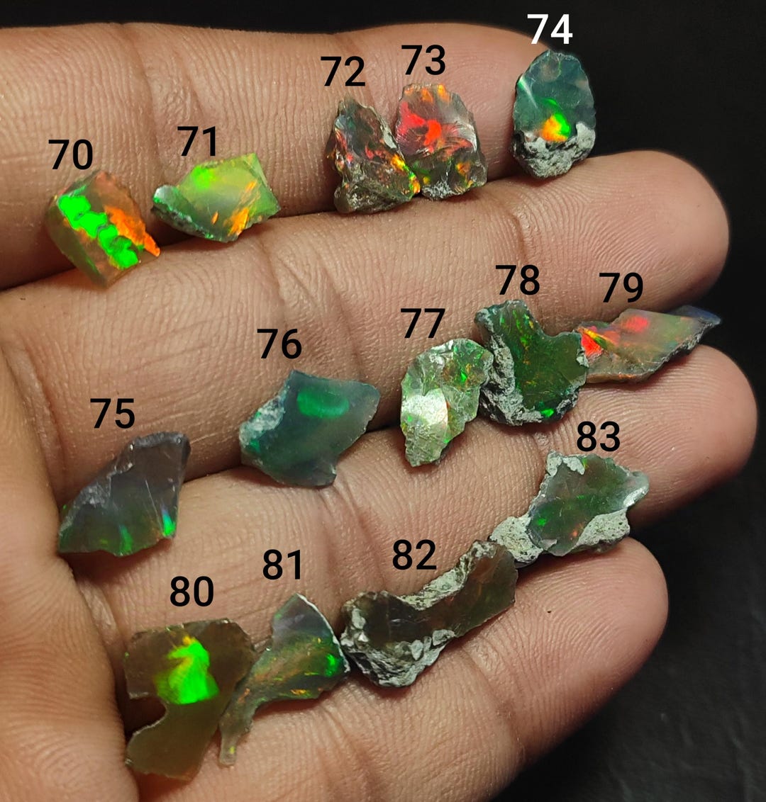 Rare Opal Raw, Fine Quality Black Opal Rough Chips Ethiopian Opal Raw ...
