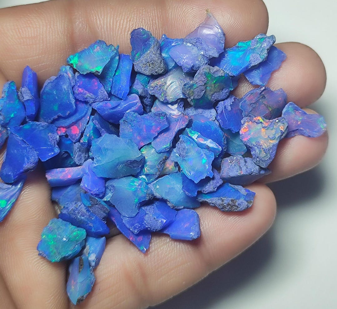Dyed Ethiopian Blue Opal Rough, Opal Blue Rough,loose Gemstone for ...