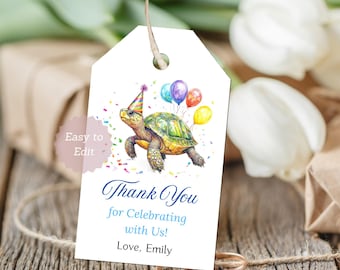 Turtle Birthday Favor Tags: Under the Sea Party (digital Download) - Etsy