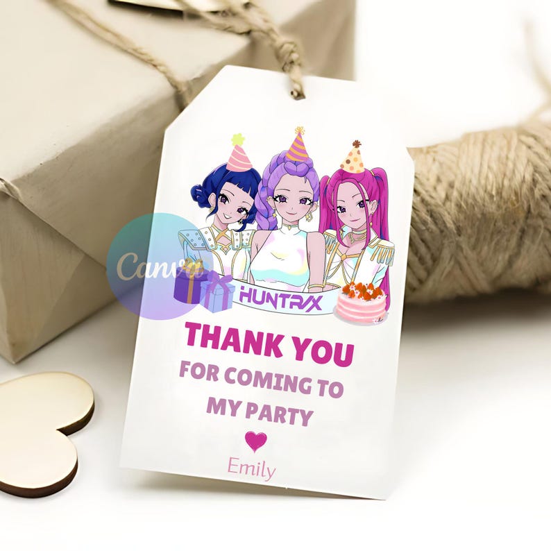 KPOP Demon Hunters Thank You Tags, HUNTRIX Kpop Demon Hunters Printable ...