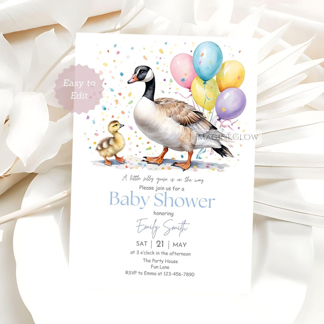 Silly Goose Baby Shower Invitation Gender Neutral Party Baby Shower ...