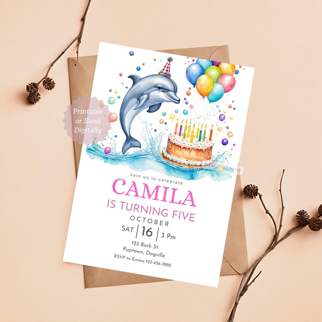 Dolphin Birthday Party Invitation: Ocean Theme (digital Download) - Etsy