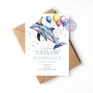 Dolphin Birthday Invitation: Ocean Theme Party (digital Download) - Etsy