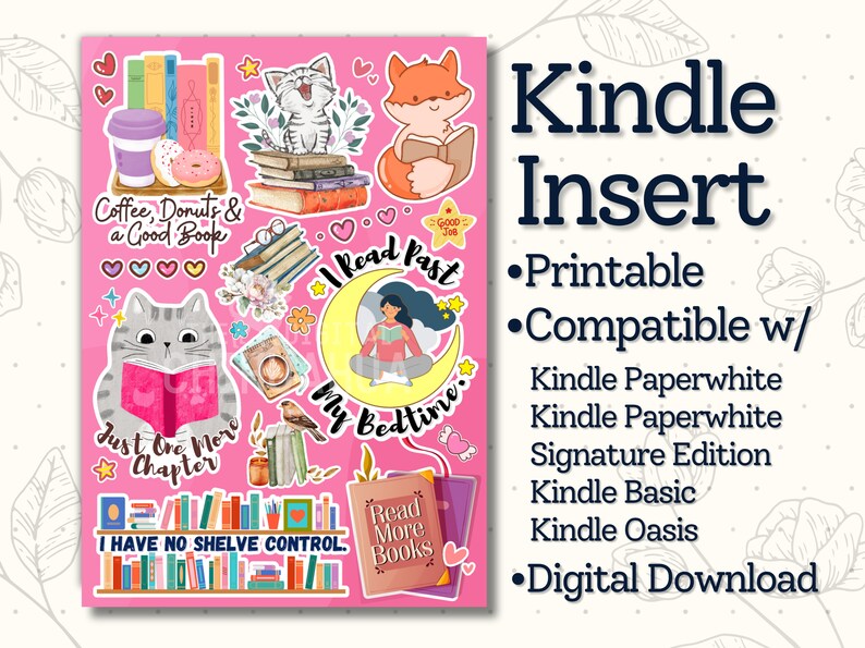 Kindle Case Insert Printable for Kindle Paperwhite Basic Oasis, Booktok ...