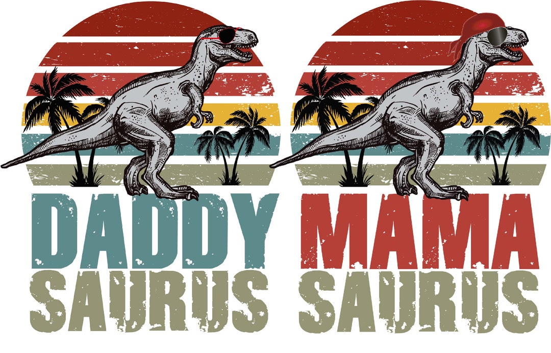 Family Saurus Bundle PNG, Mama Daddy Saurus Dinosaur, Dinosaur Cut File ...