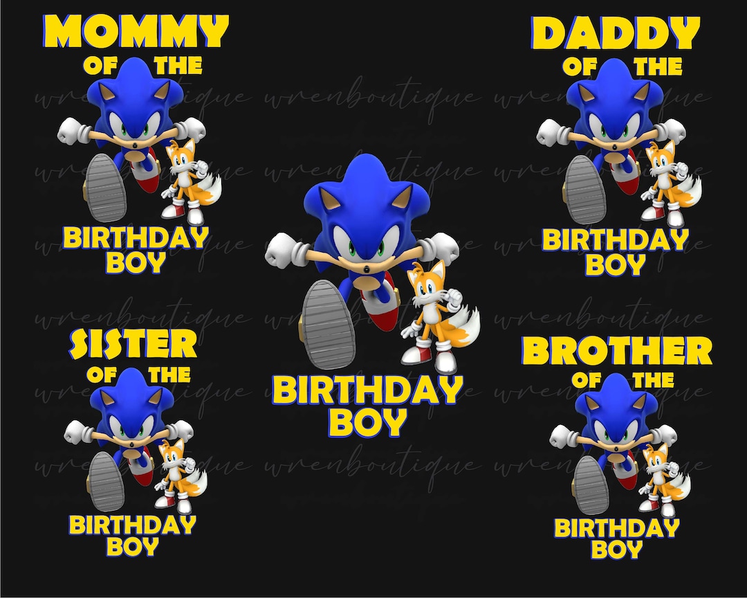 Sonic Birthday Shirt, Birthday Party Shirt, Sonic Hedgehog Birthday ...