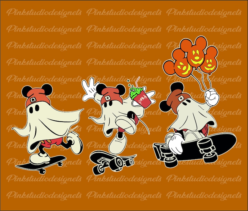 Halloween Ghost Skateboarding PNG: Funny Spooky Season Design (digital ...