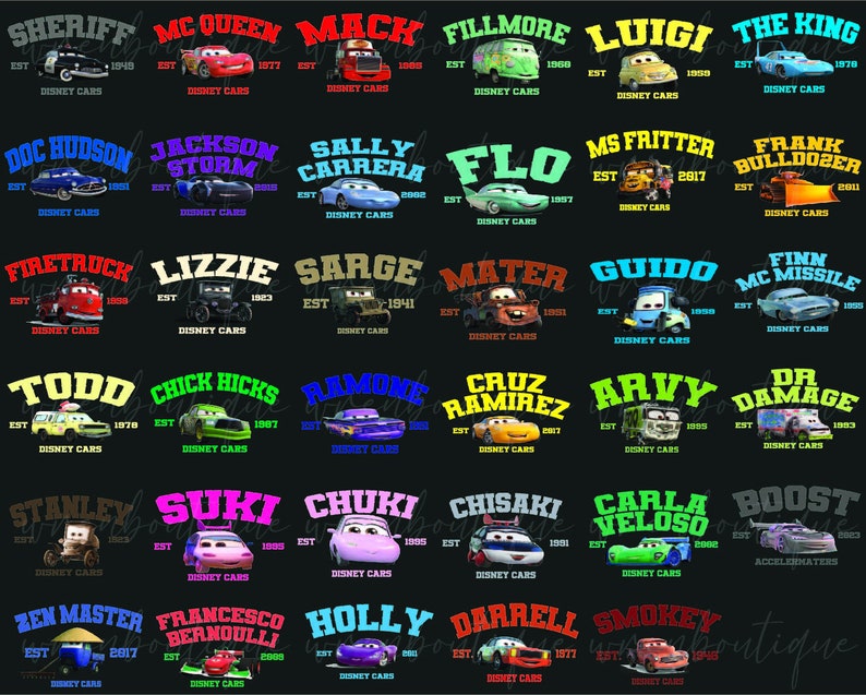 Disney 34 Bundle Cars Png, Lightning Mcqueen Png, Cars Group,disney ...