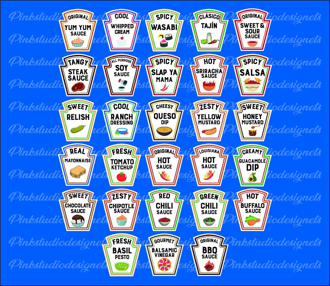 Condiments Halloween Costume: 29 Labels Bundle (PNG, SVG) - Etsy