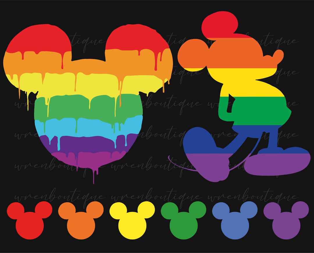 Rainbow Mouse Pride Png: Layered Cartoon LGBTQ+ Files (digital Download ...