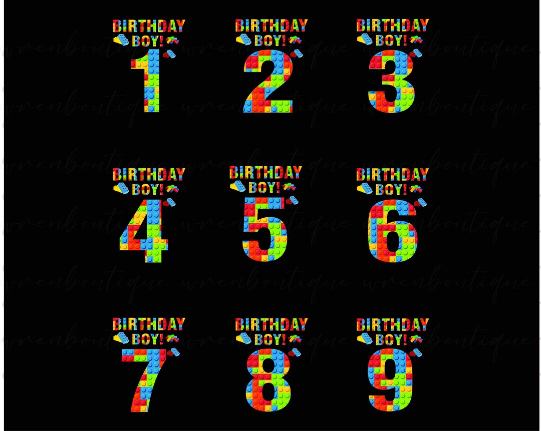 Birthday Boy Brick PNG: Master Builder Digital Download - Etsy