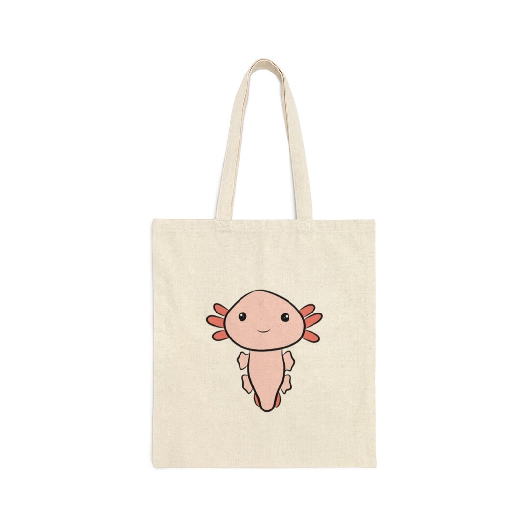 Axolotl Tote Bag Cute Indie Aesthetic Kidcore Cotton Canvas - Etsy