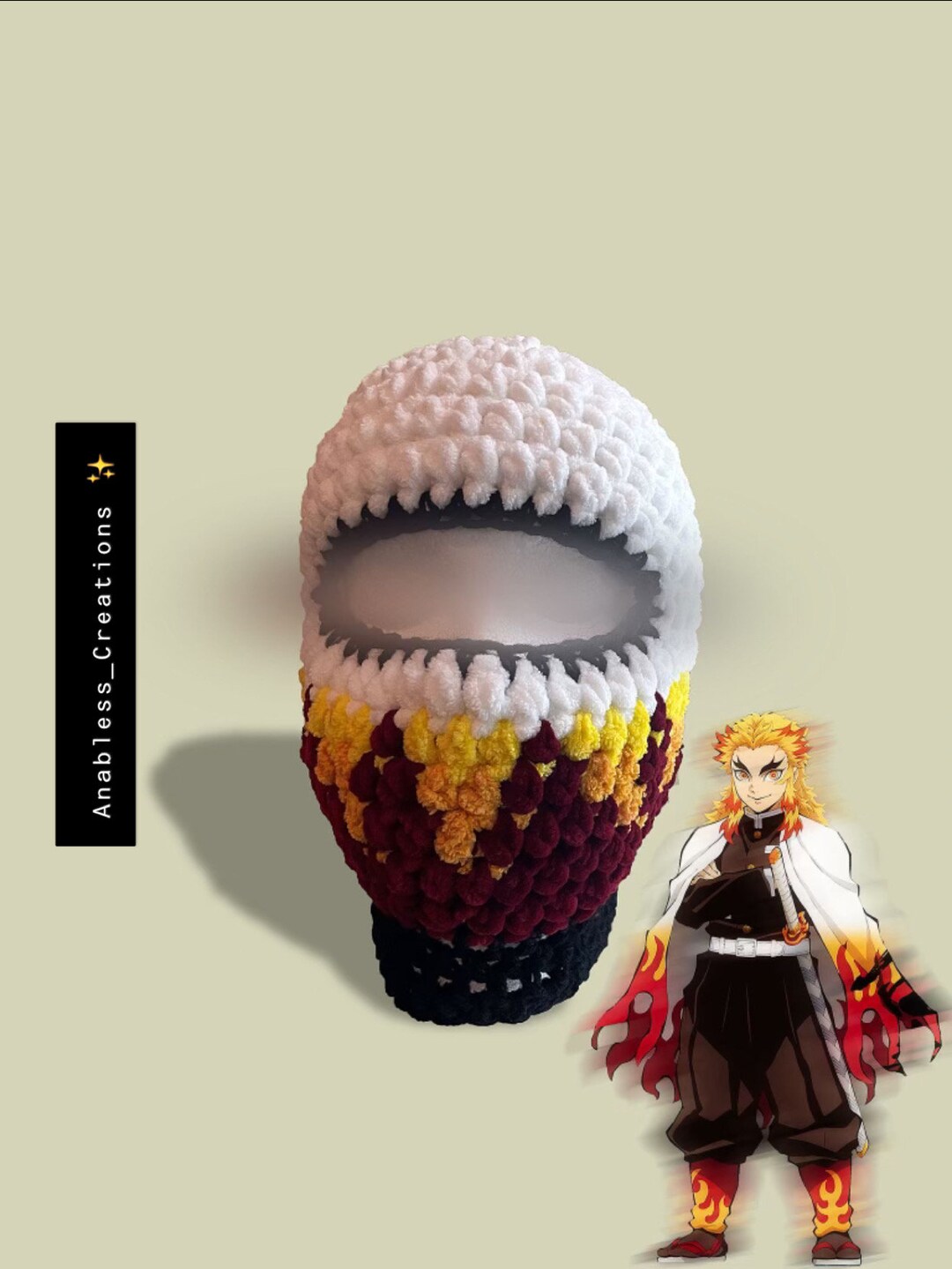 Kyojuro Rengoku Knitted Ski Mask - Etsy