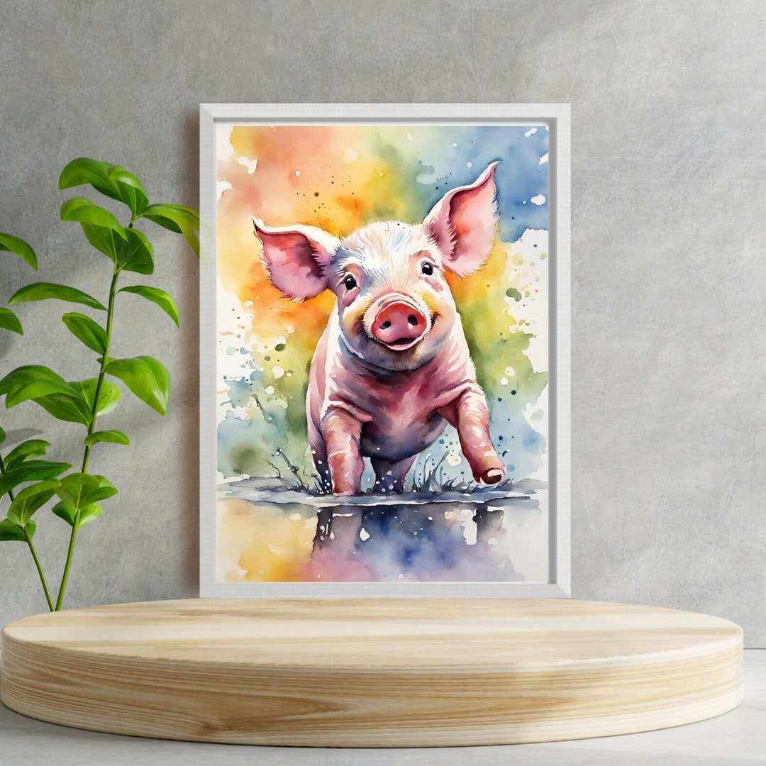 Pig Watercolour Digital Print Printable Digital Download for - Etsy