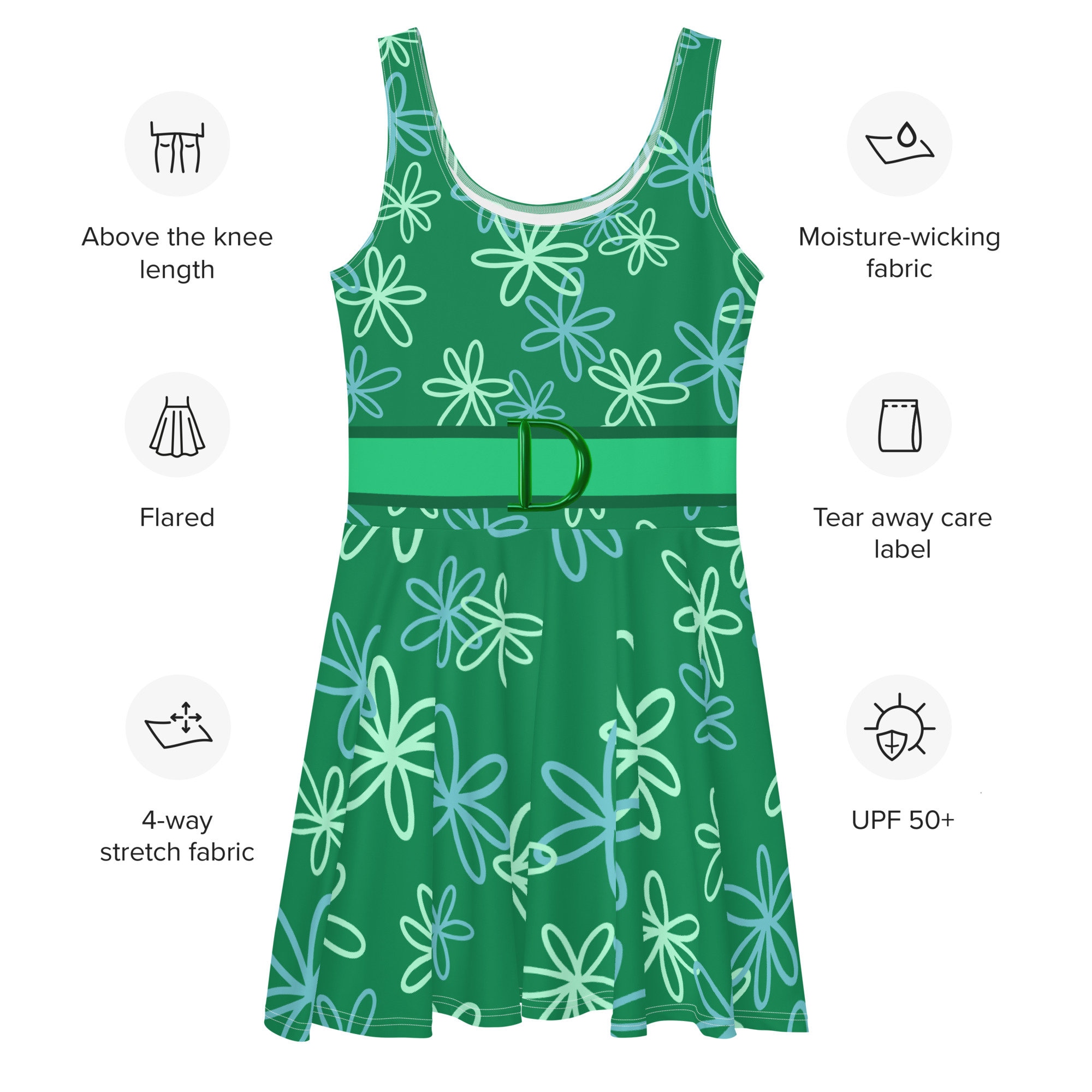 Disgust Dress Womens Run Disney Bounding Inside Out Cosplay Adult Pixar ...