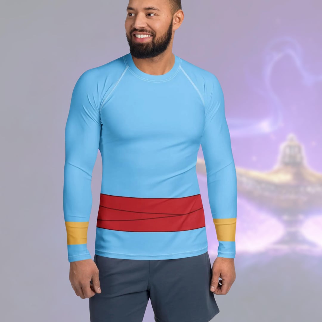 Genie Aladdin Men's Rash Guard Long Sleeve Athletic Shirt Run Disney ...