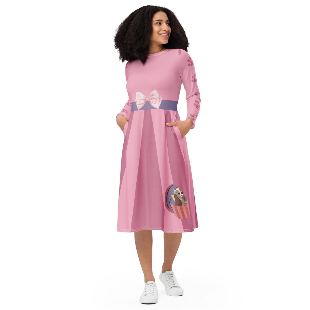 Lady and the Tramp Disney Dog Dress Cosplay Womens Lady Puppy Long ...