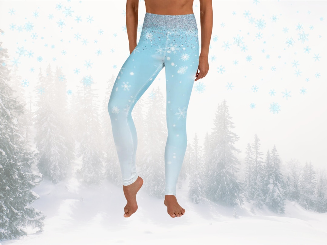 Disney Womens Frozen Elsa Leggings Snowflake Yoga Leggings, Winter ...