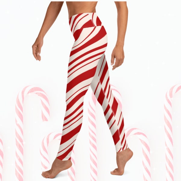 Candy Cane Leggings - Etsy