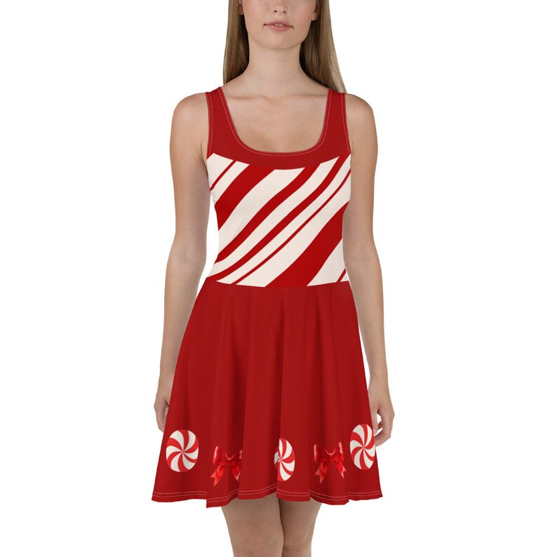 Women's Disney Christmas Dress Candy Cane Mickey and Minnie Mouse ...
