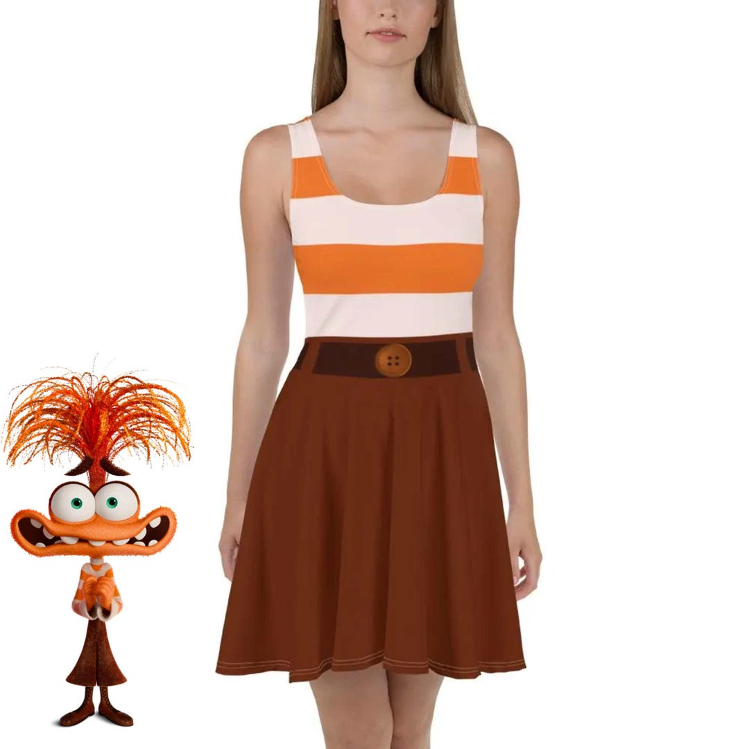 Anxiety Inside Out Dress Womens Disney Pixar Costume Halloween Matching ...