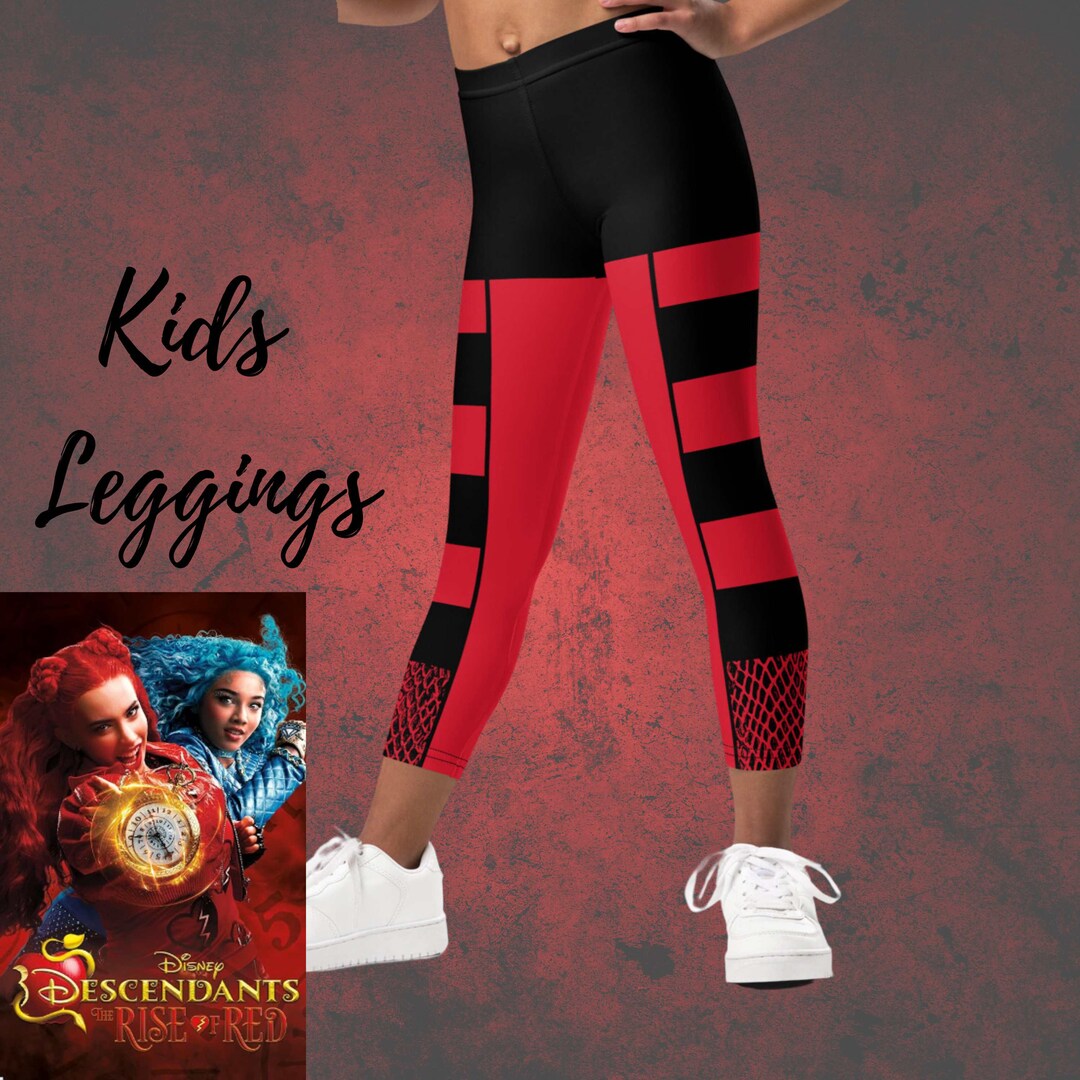 Kid's Descendants Leggings Rise of Red Costume Disney Child Cosplay ...