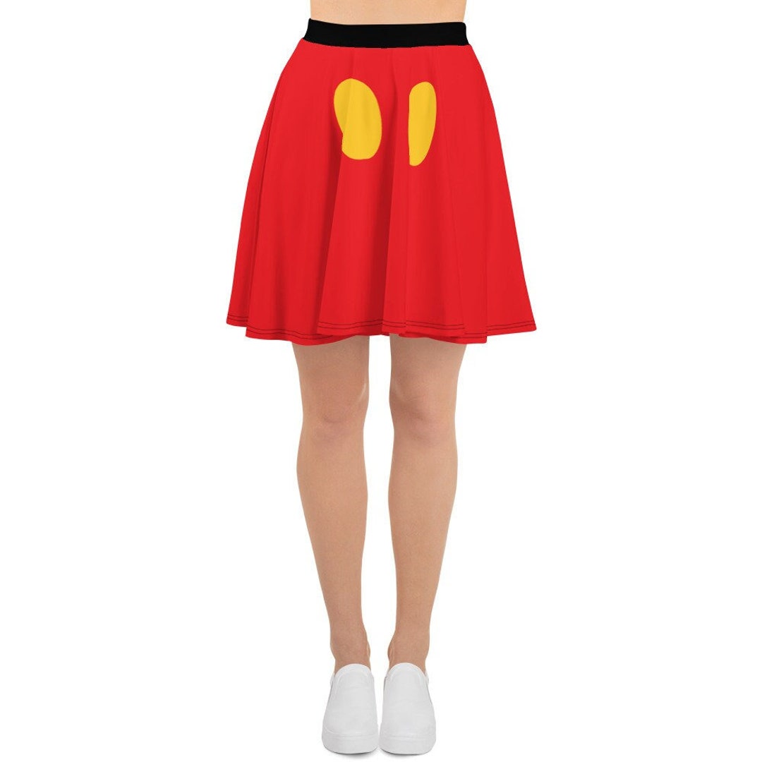 Womens Disney Mickey Mouse Skirt Adult Running Skirt Costume Outfit Red ...