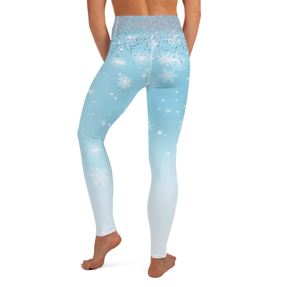 Disney Womens Frozen Elsa Leggings Snowflake Yoga Leggings, Winter ...