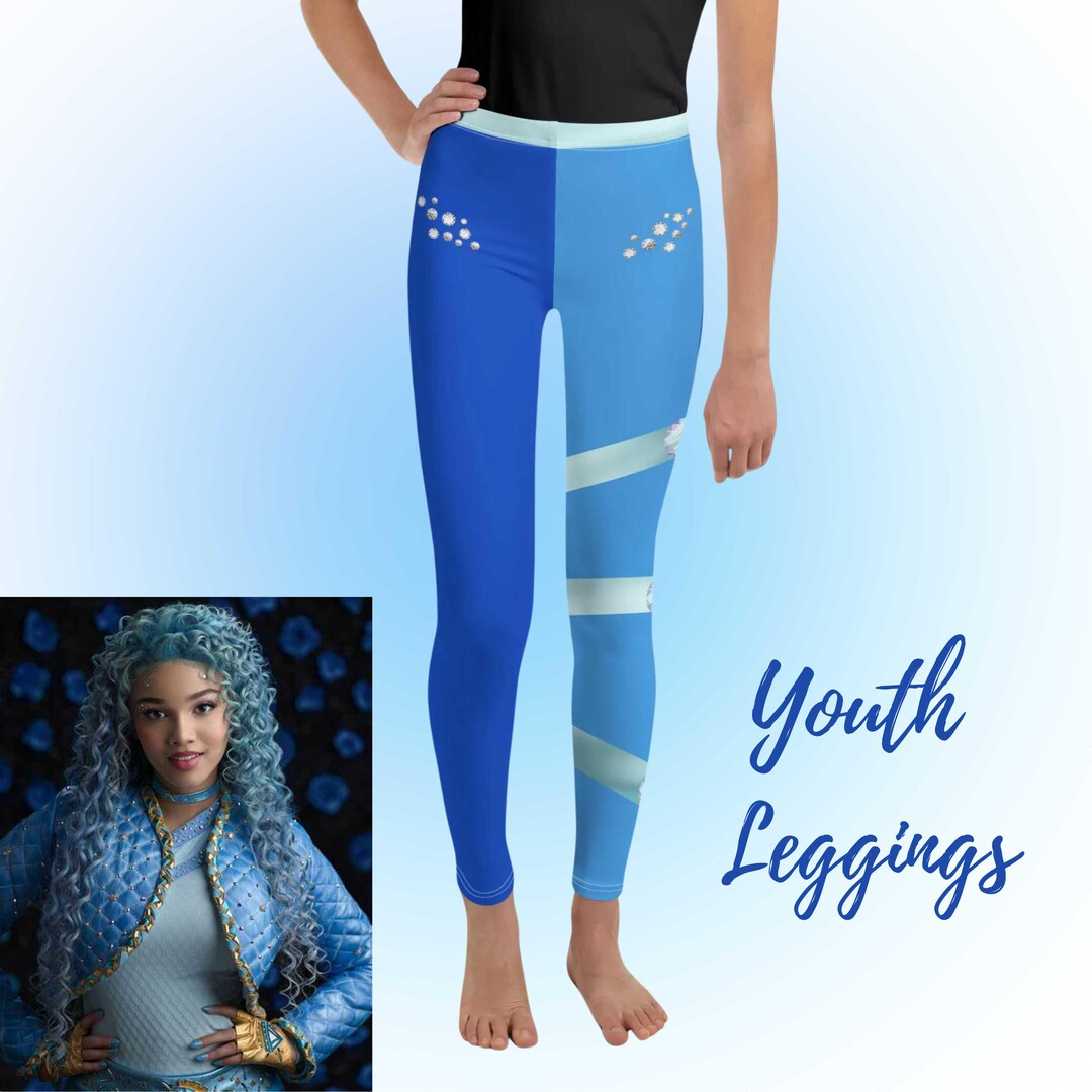 Descendants Chloe Costume Pants Disney Leggings Kids Tween Blue ...