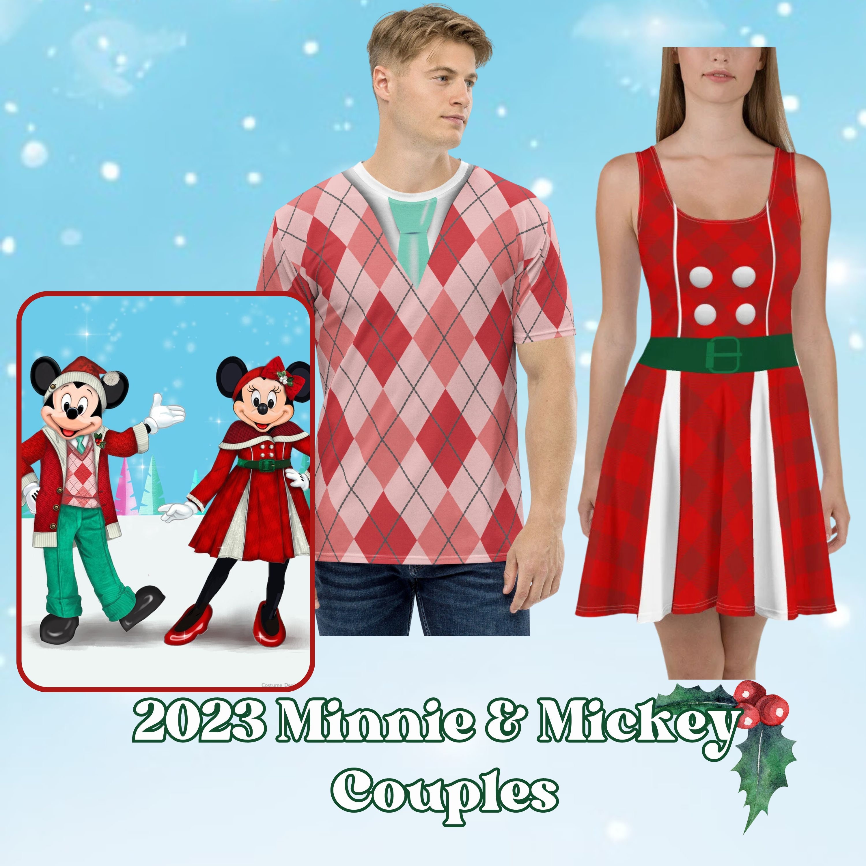 Minnie Mouse Christmas Dress Women Disney Holiday Adult Dress Cosplay Minnie Mickey Mouse