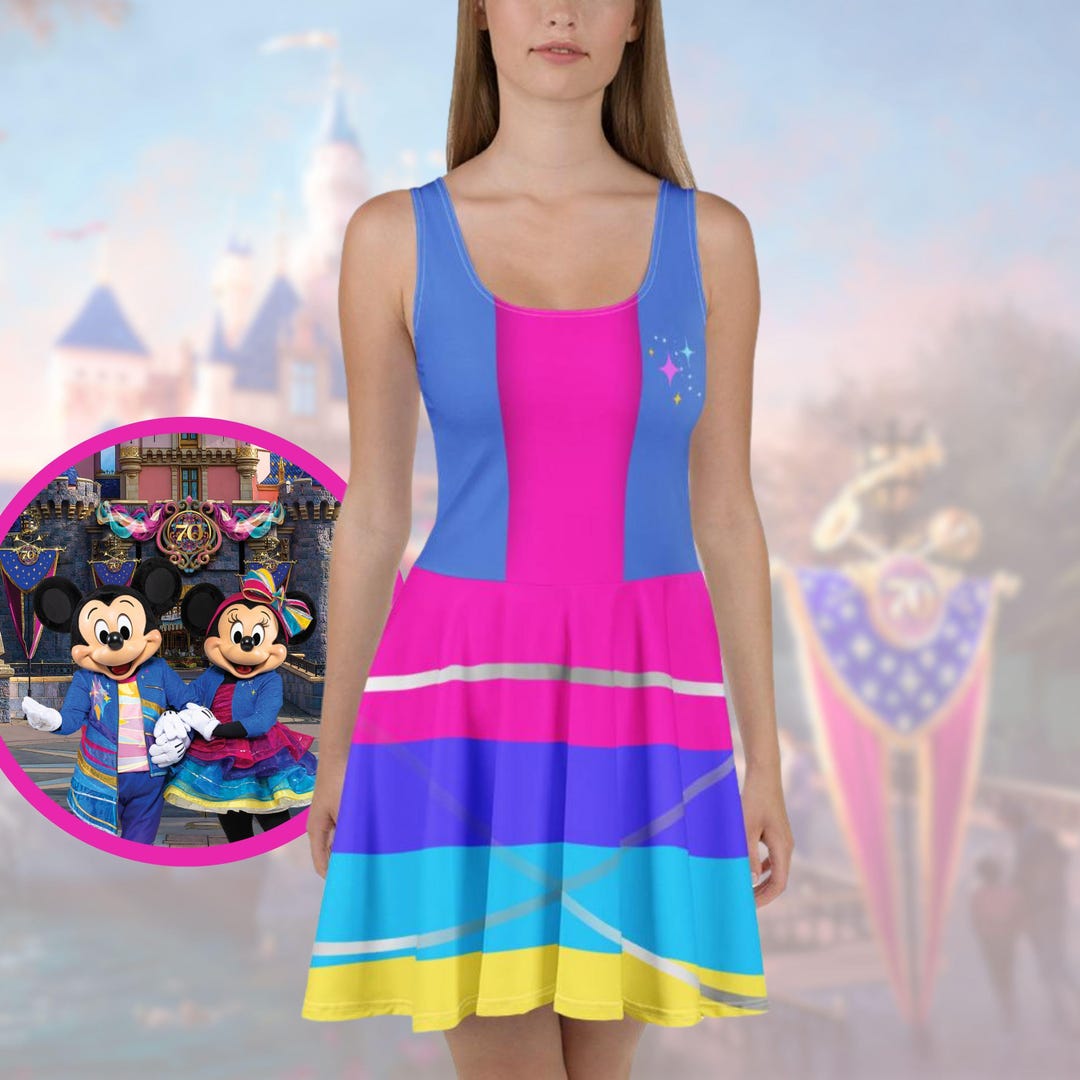 Disneyland 70th Anniversary Minnie Mouse Dress Outfit Cosplay Disney ...