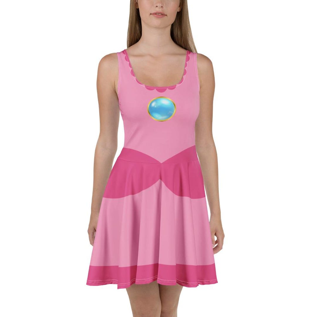 Princess Peach Dress Womens Adult Cosplay Costume Running Outfit - Etsy