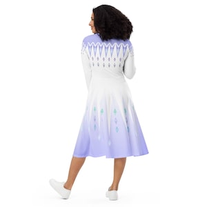 Womens Disney Frozen Elsa Dress Long Sleeve Costume Running Outfit ...
